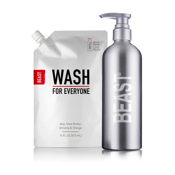 Gentle Body Wash for Everyone + Reusable Refillable Bottle Kit ...
