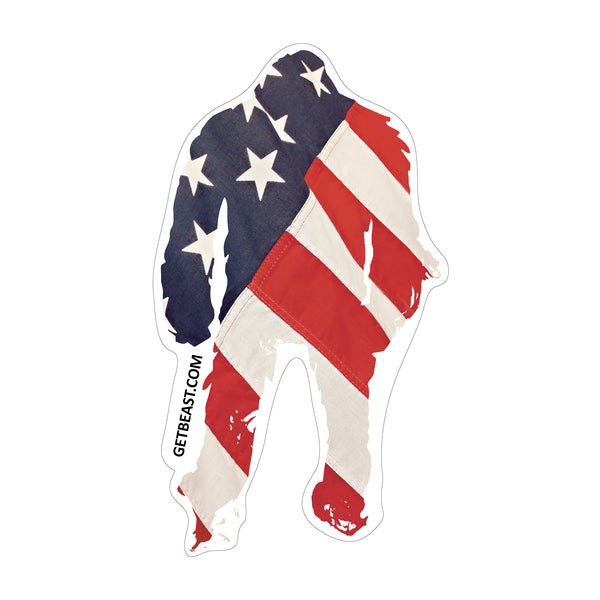 Beast Sticker - Nonpartisan American Flag Beast - Red White & Blue USA ...